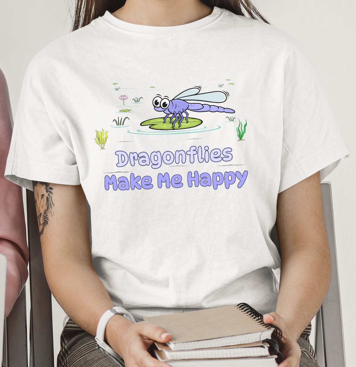 Dragonfly Toon Make Me Happy - Adult Unisex T-Shirt – AnimalPride.com