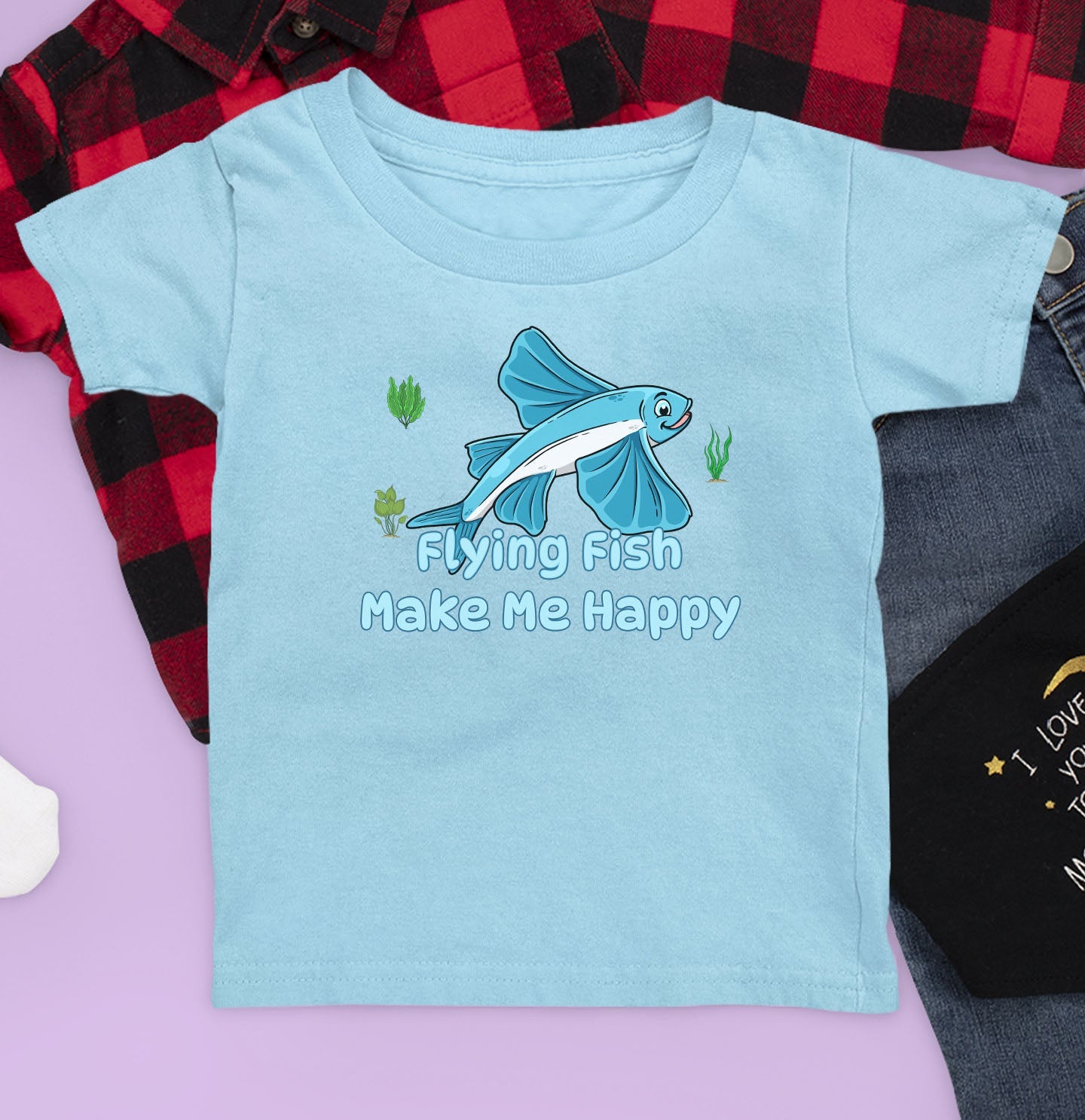 Flying Fish Toon Make Me Happy - Kids' Unisex T-Shirt – AnimalPride.com
